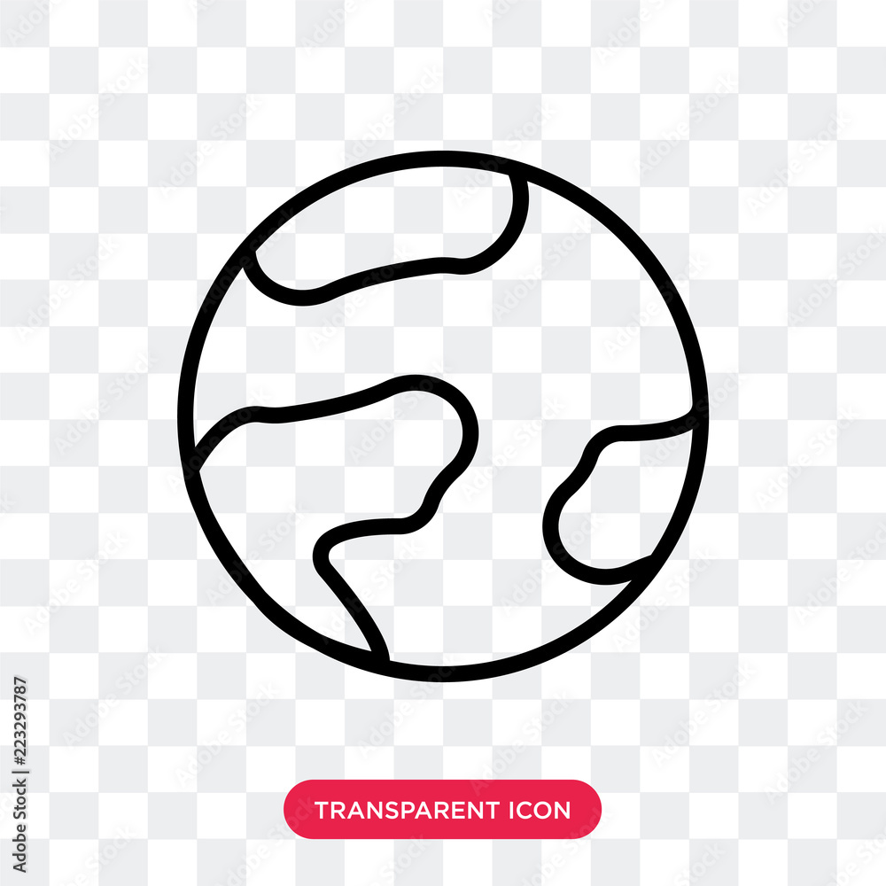 Planet earth vector icon isolated on transparent background, Planet ...
