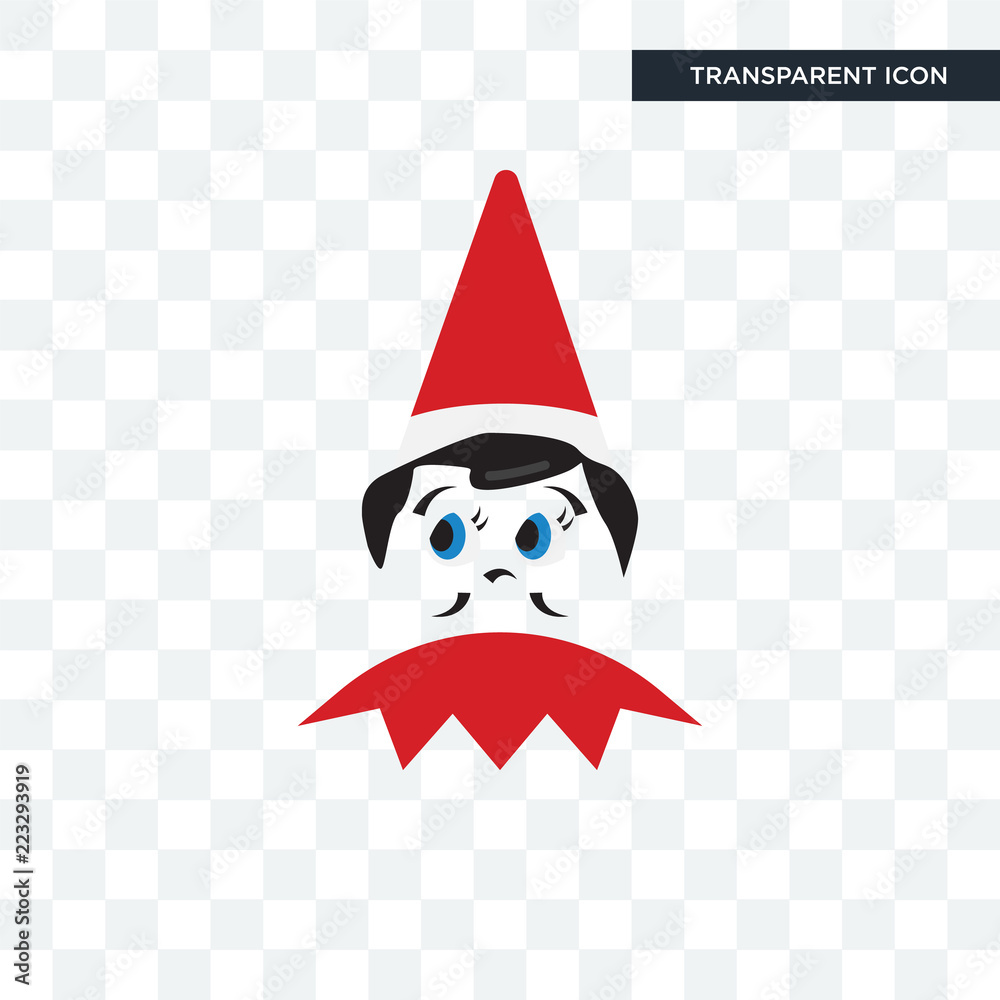 elf vector icon isolated on transparent background. Stock Vector ...