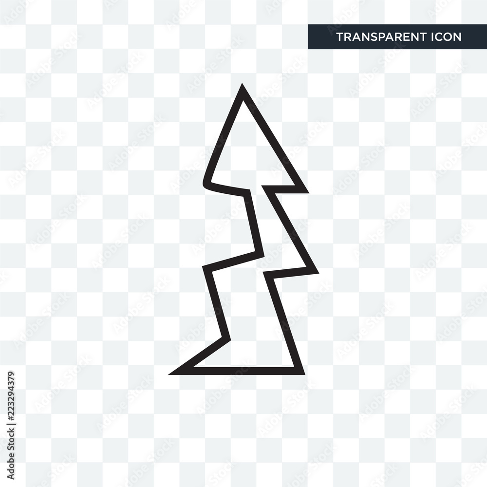 Up arrow with ray tracing vector icon isolated on transparent ...