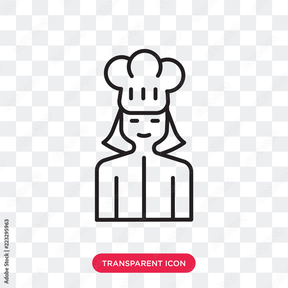 Chef vector icon isolated on transparent background, Chef logo design ...