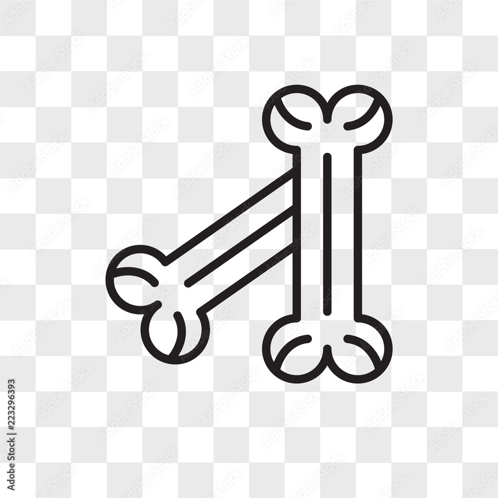 Bone vector icon isolated on transparent background, Bone logo design ...