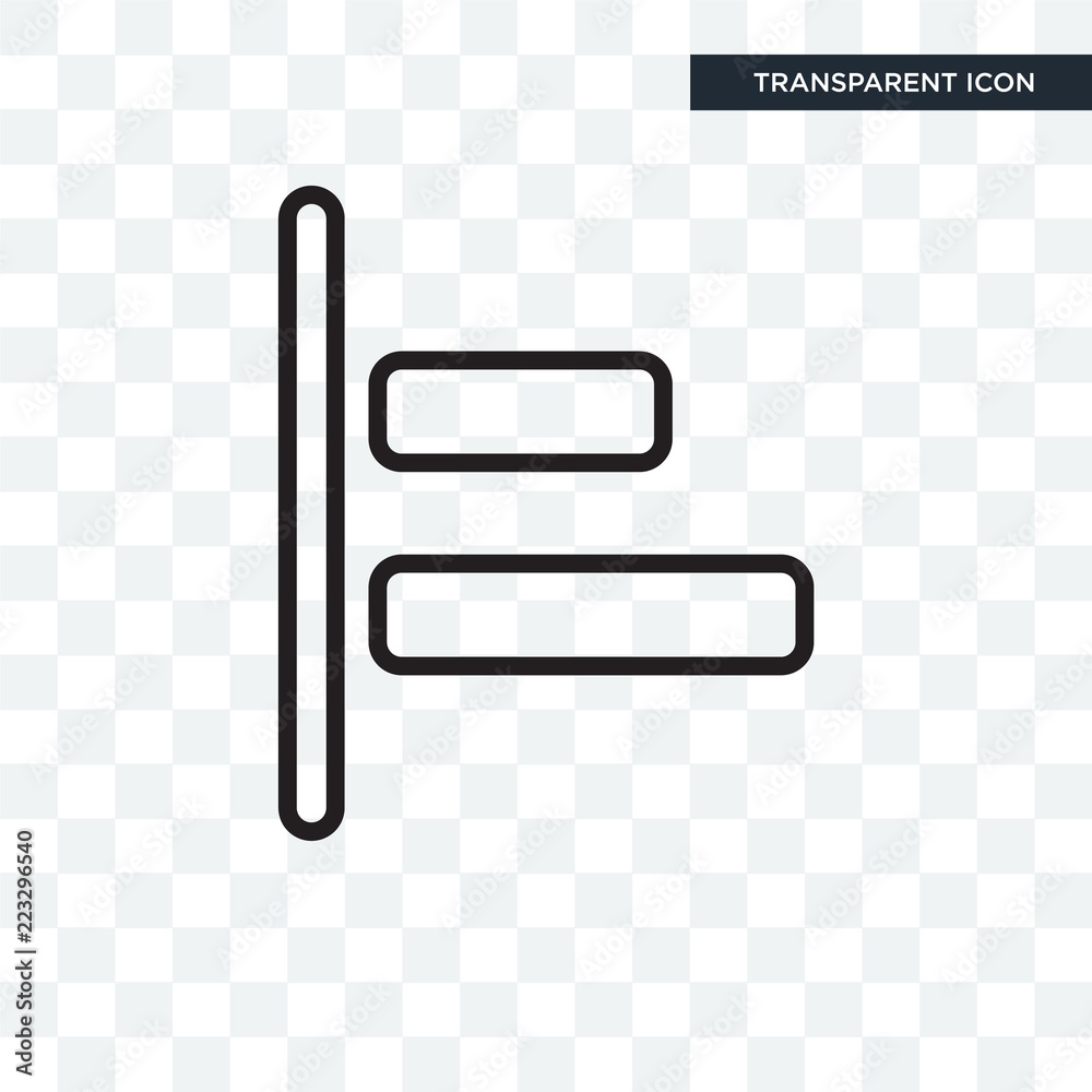 Horizontal alignment vector icon isolated on transparent background ...