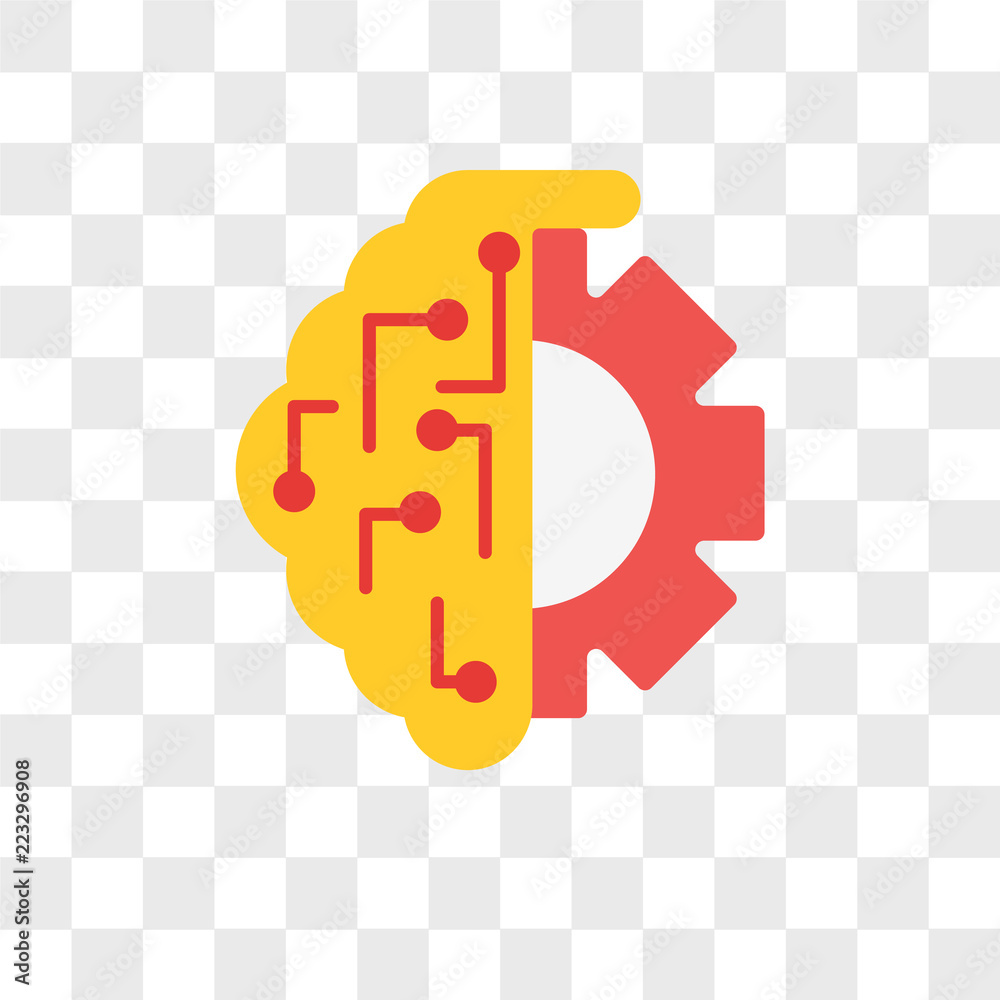 Artificial intelligence vector icon isolated on transparent background ...