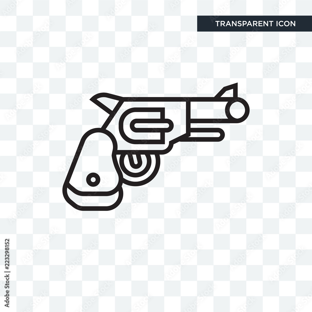 Revolver vector icon isolated on transparent background, Revolver logo ...