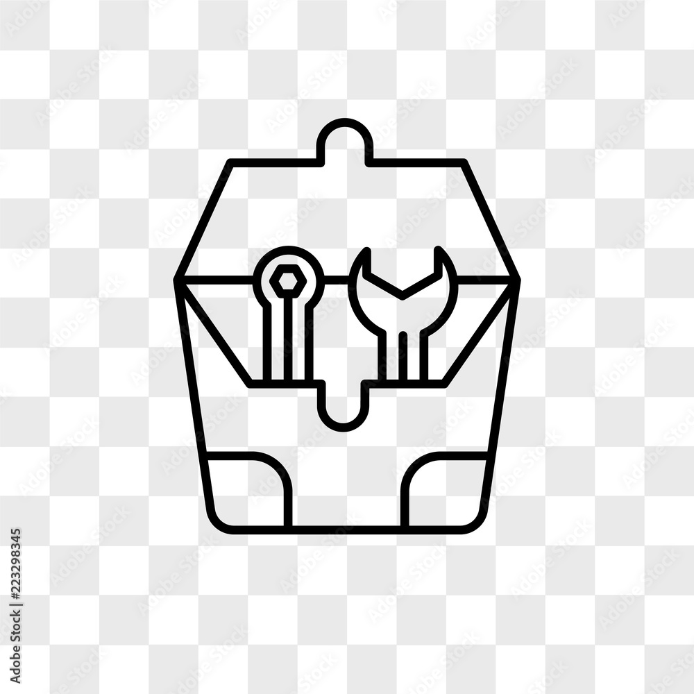 Toolbox vector icon isolated on transparent background, Toolbox logo ...