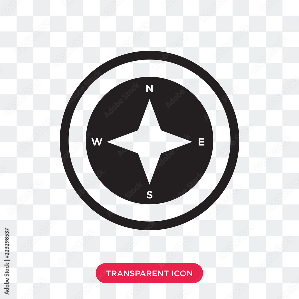 Cardinal points on winds star vector icon isolated on transparent ...