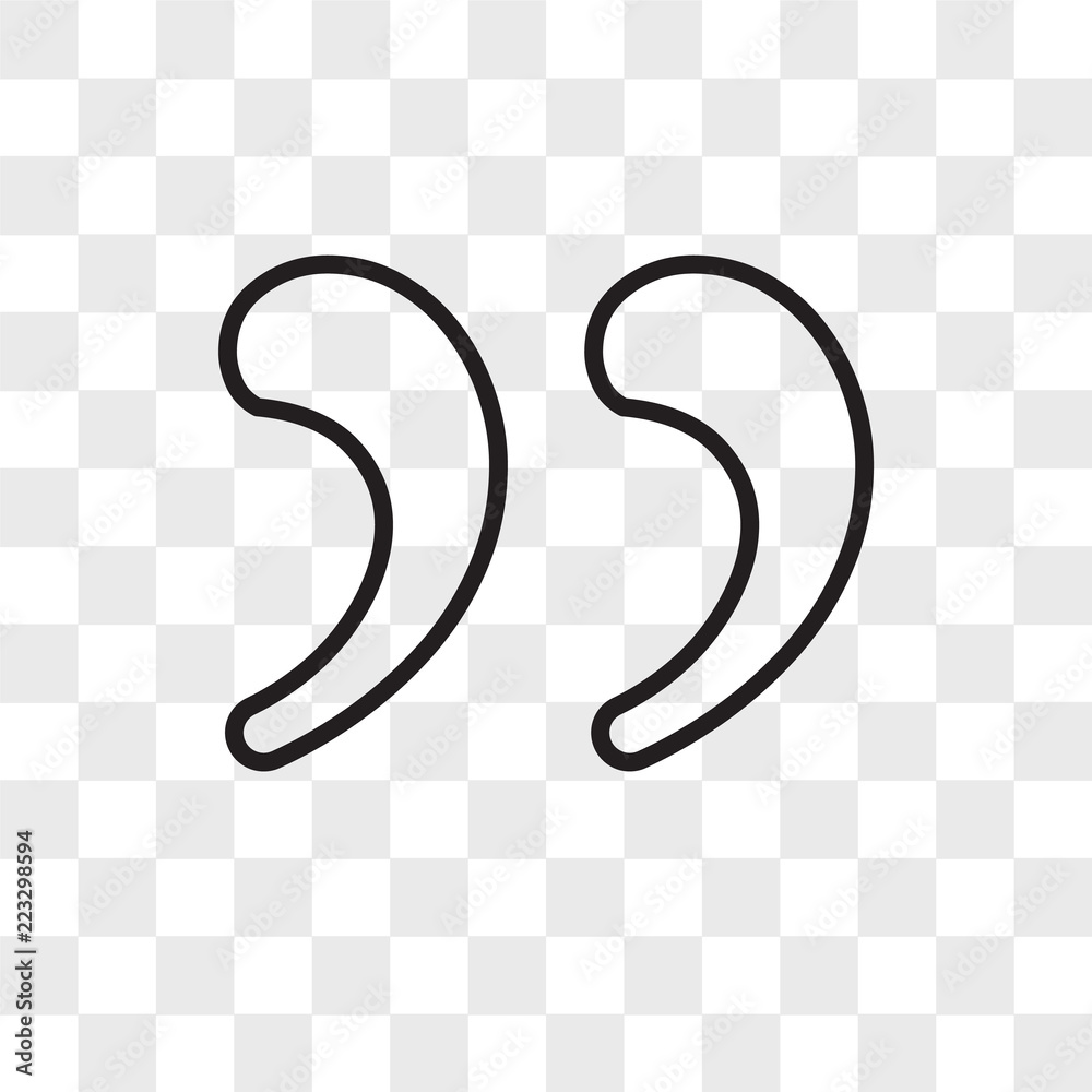 Quotation vector icon isolated on transparent background, Quotation ...