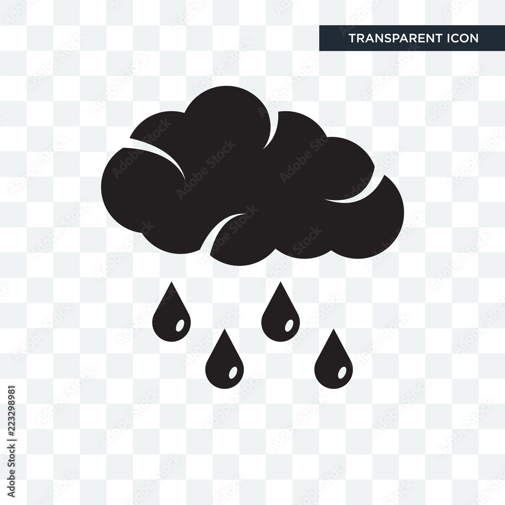 Rain vector icon isolated on transparent background, Rain logo design ...