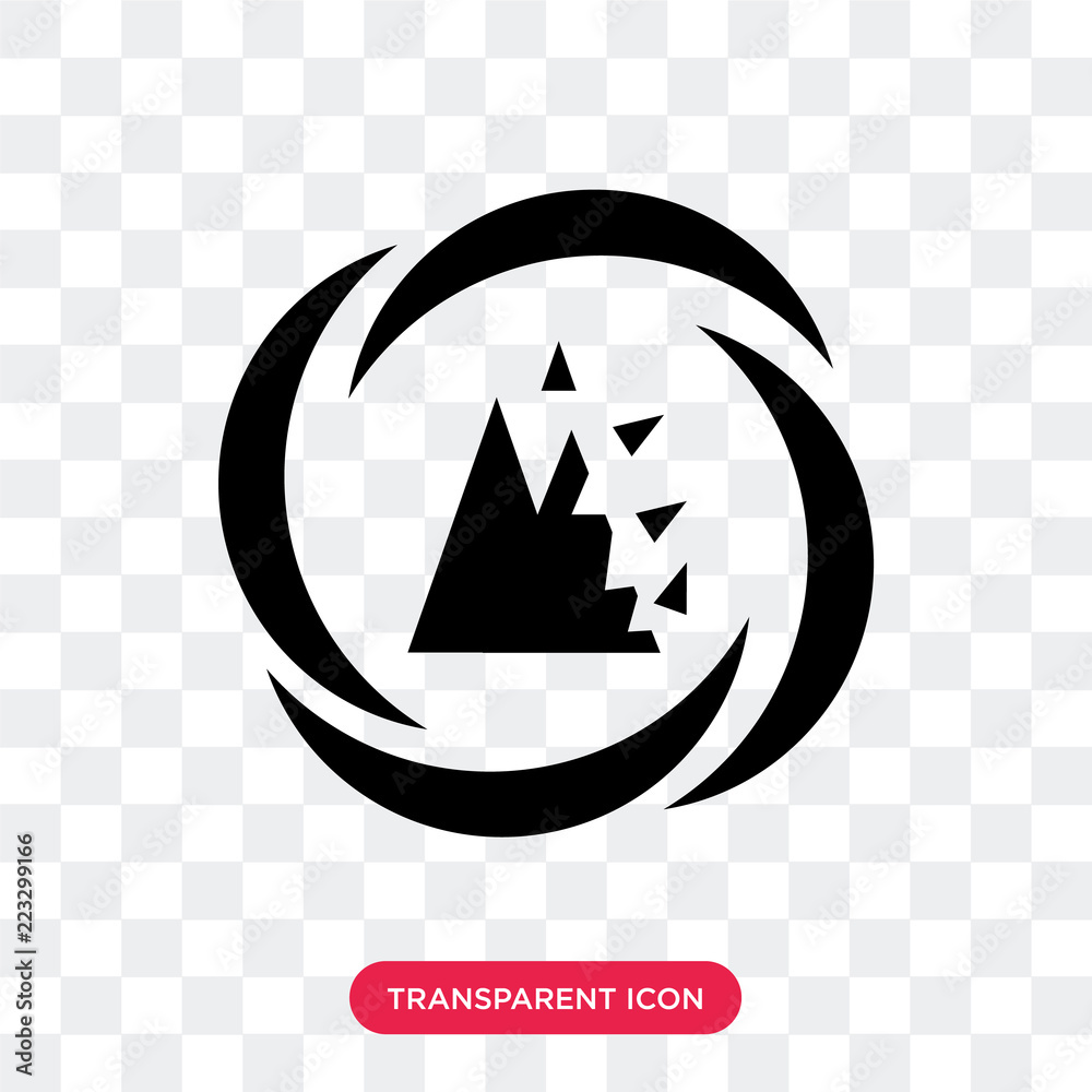 Landslide vector icon isolated on transparent background, Landslide ...