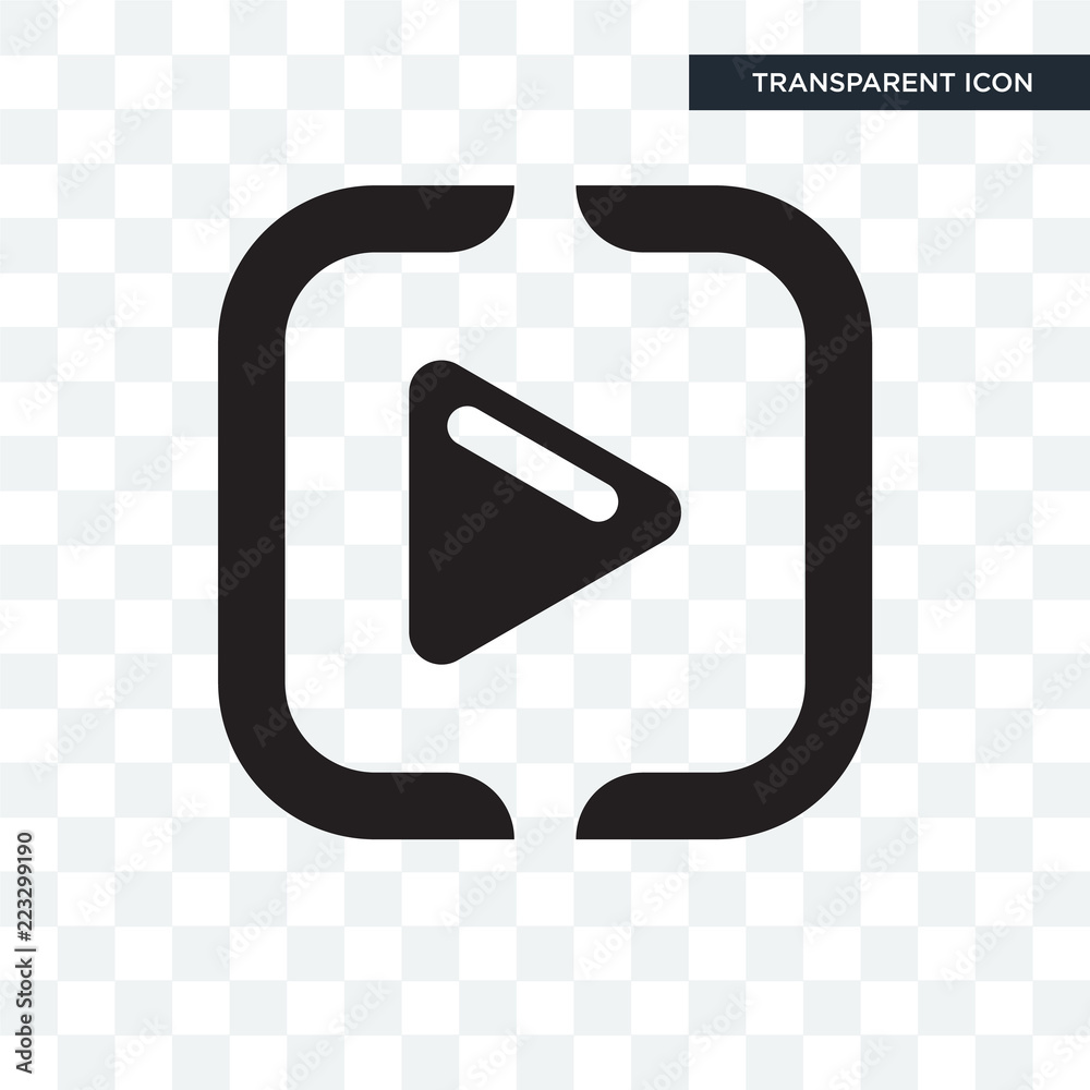 Play button vector icon isolated on transparent background, Play button ...