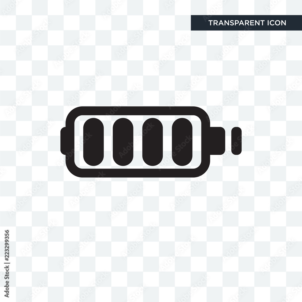 Full battery vector icon isolated on transparent background, Full ...