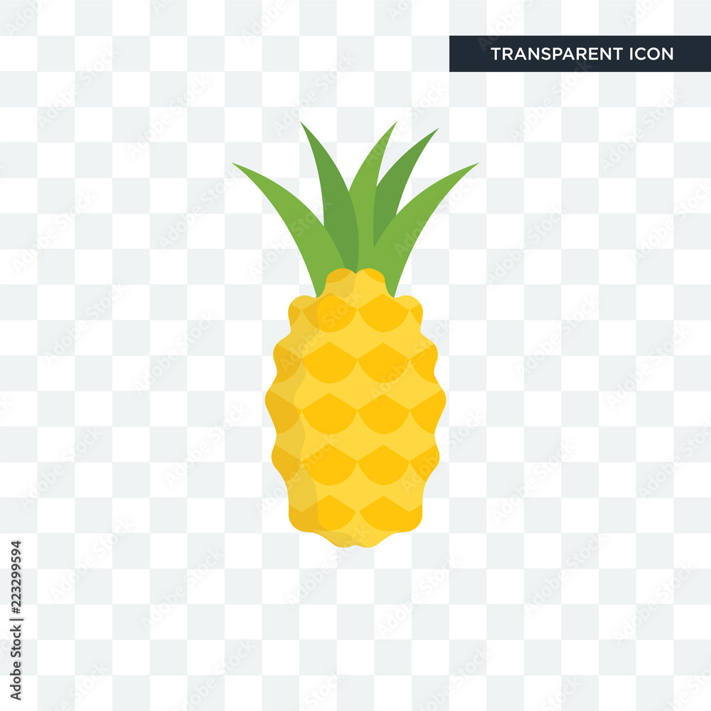 Pineapple vector icon isolated on transparent background, Pineapple ...