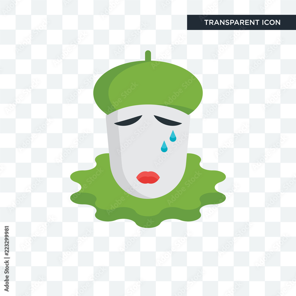 Pierrot vector icon isolated on transparent background, Pierrot logo ...