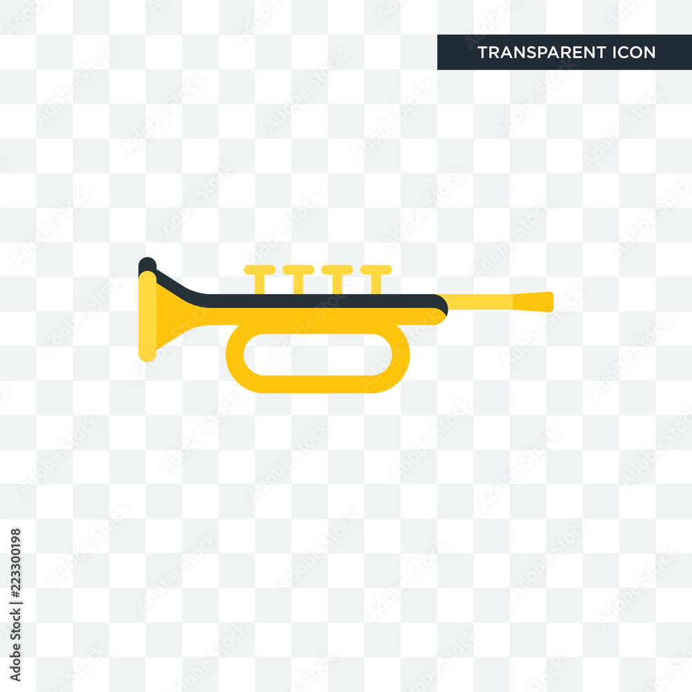 Trumpet vector icon isolated on transparent background, Trumpet logo ...