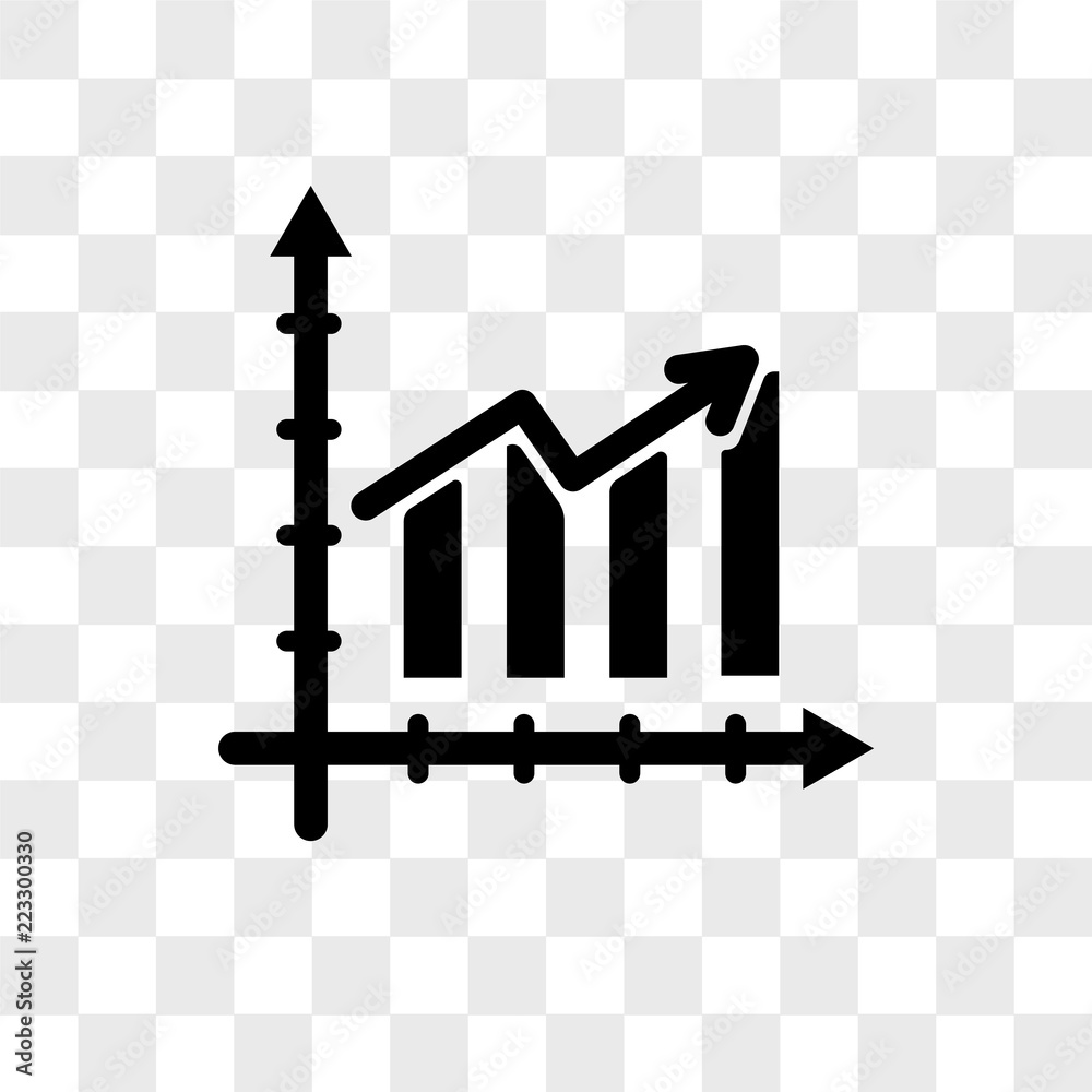 Bar chart vector icon isolated on transparent background, Bar chart ...