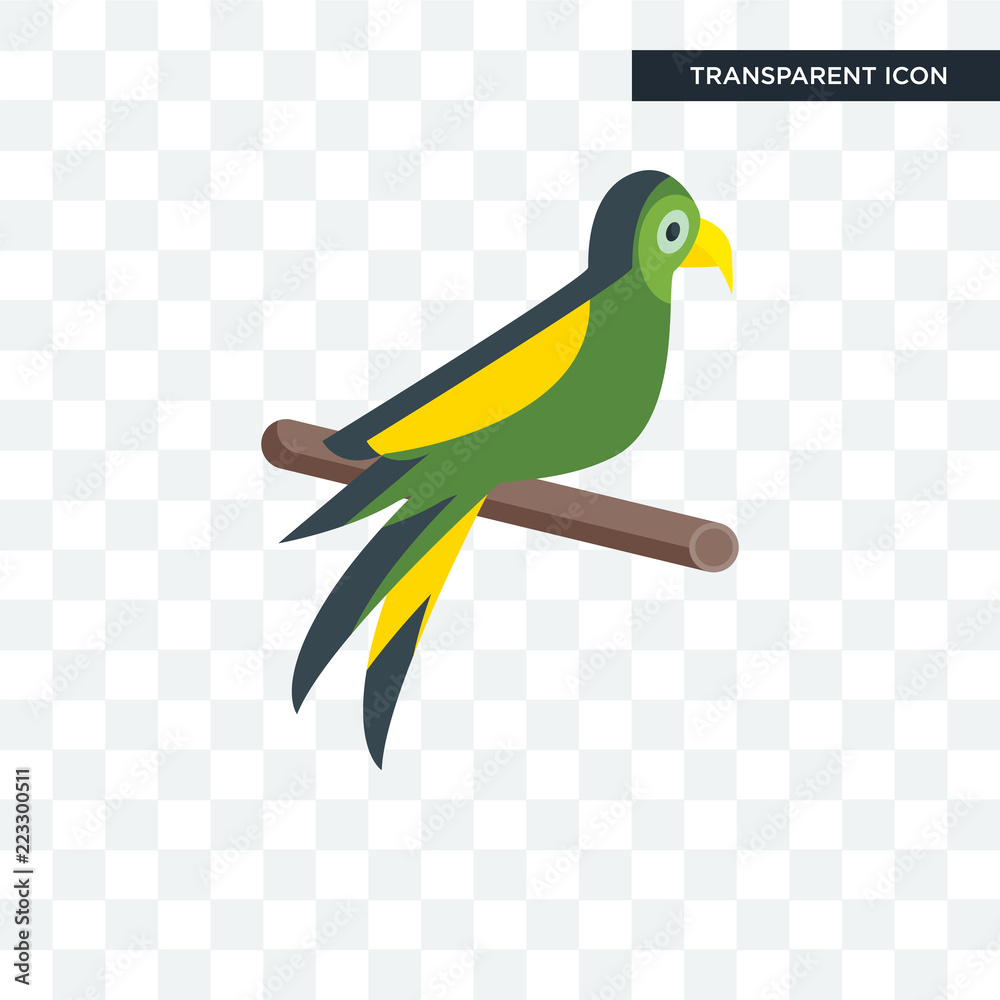Parrot vector icon isolated on transparent background, Parrot logo ...