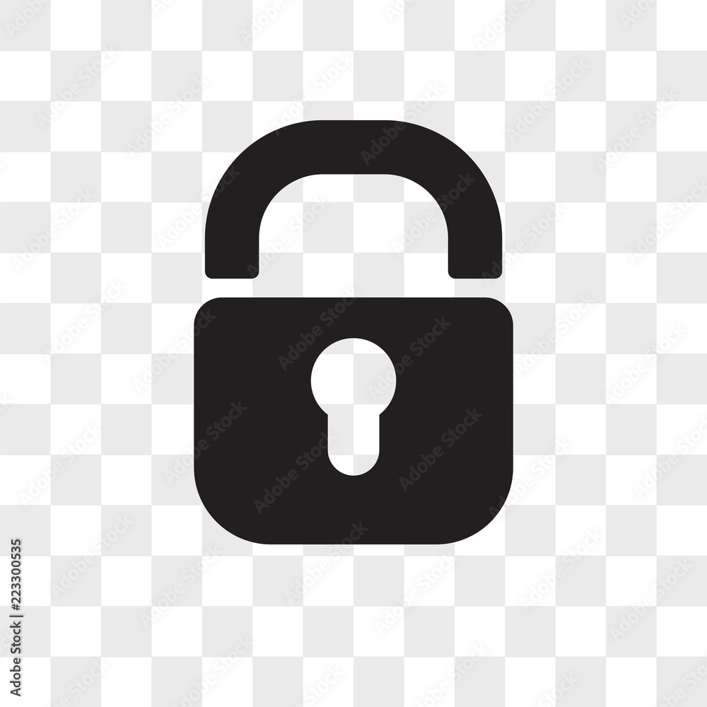 Padlock vector icon isolated on transparent background, Padlock logo ...