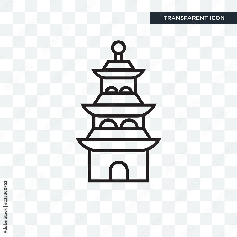 Pagoda vector icon isolated on transparent background, Pagoda logo ...