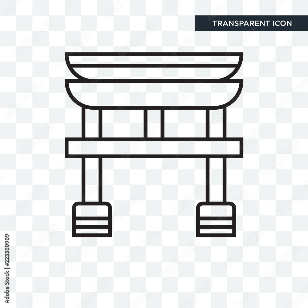 Torii gate vector icon isolated on transparent background, Torii gate ...