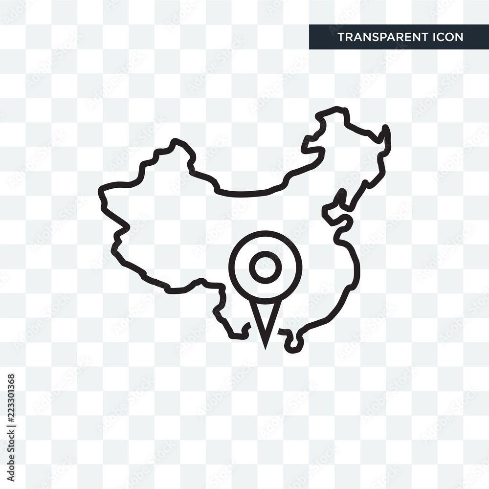 China vector icon isolated on transparent background, China logo design ...