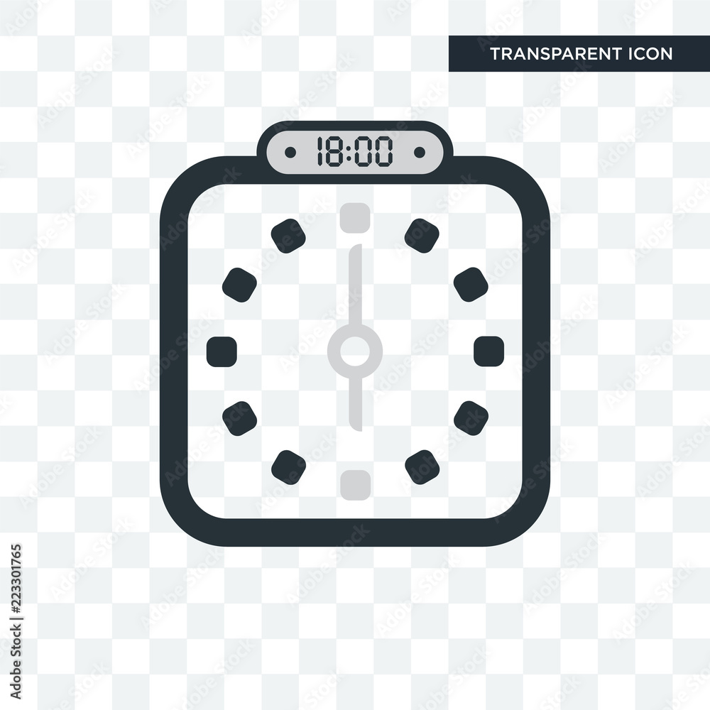 The 18:00, 6pm vector icon isolated on transparent background, The 18: ...