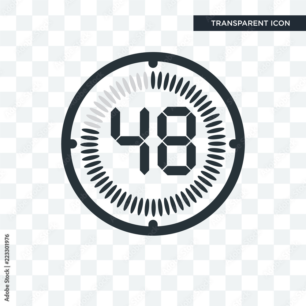 The 48 minutes vector icon isolated on transparent background, The 48 ...