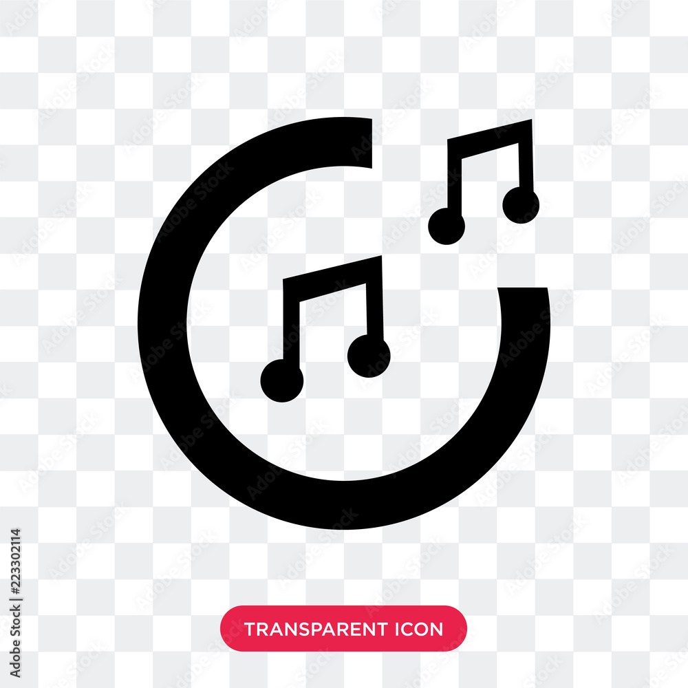 Musical note vector icon isolated on transparent background, Musical ...