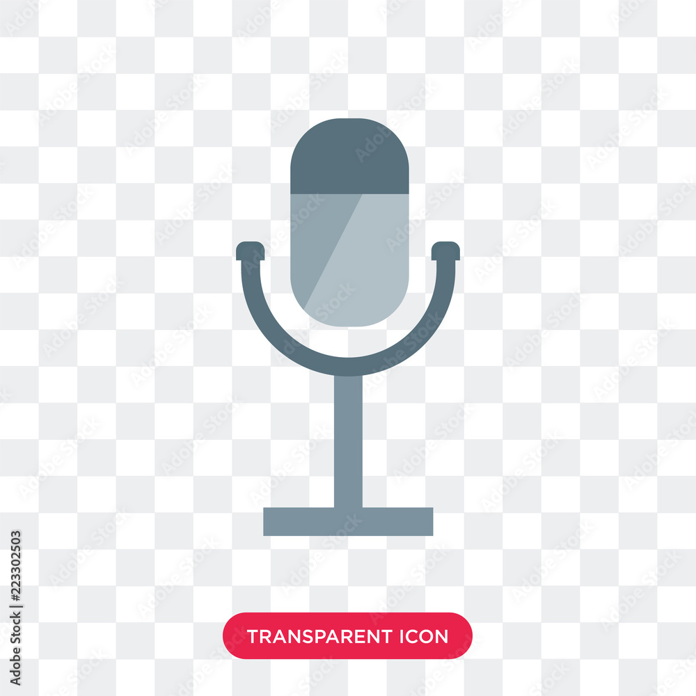 Microphone vector icon isolated on transparent background, Microphone ...