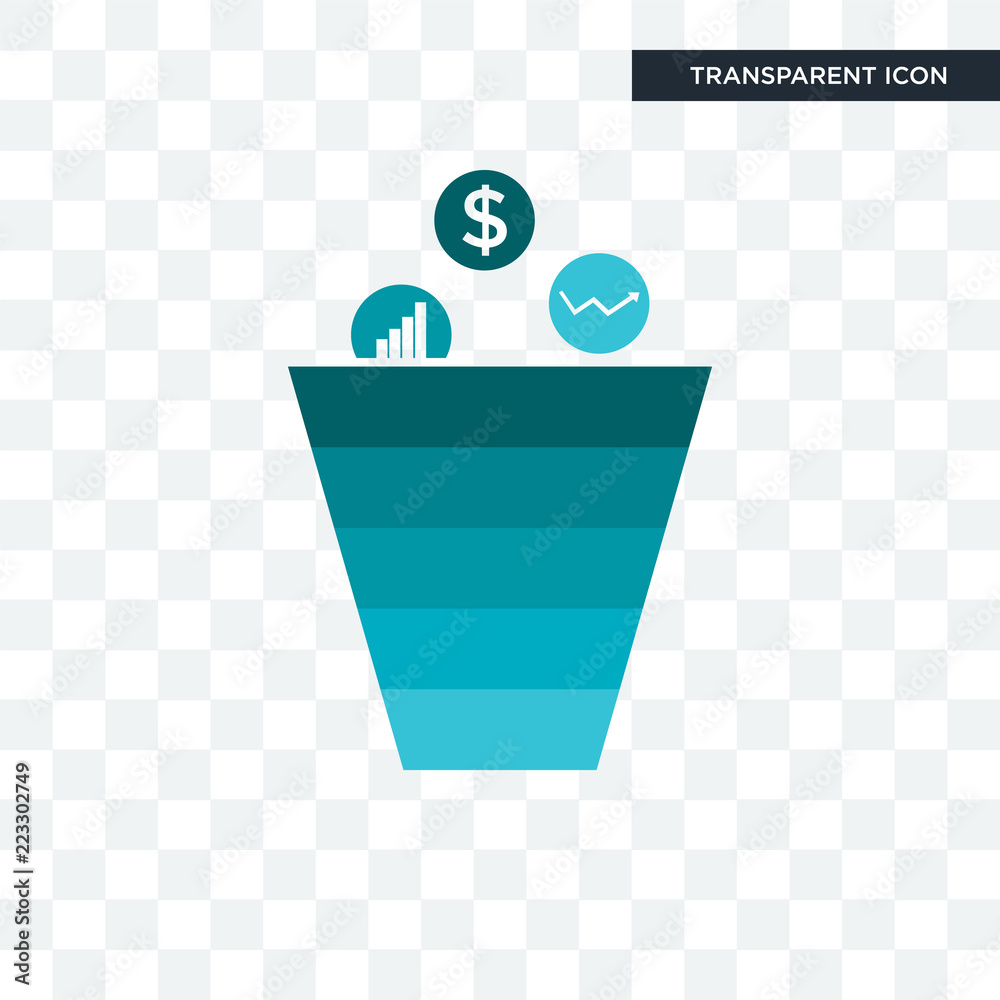 marketing funnel vector icon isolated on transparent background ...