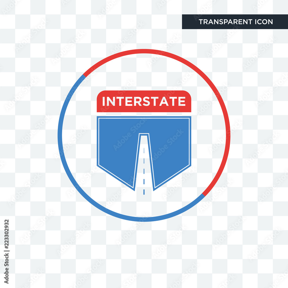 interstate vector icon isolated on transparent background, interstate ...