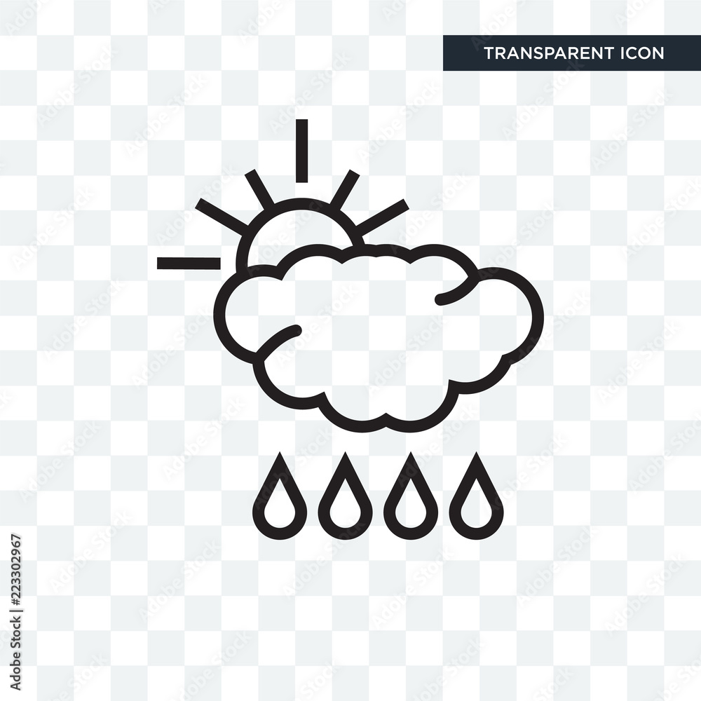 Rain vector icon isolated on transparent background, Rain logo design ...