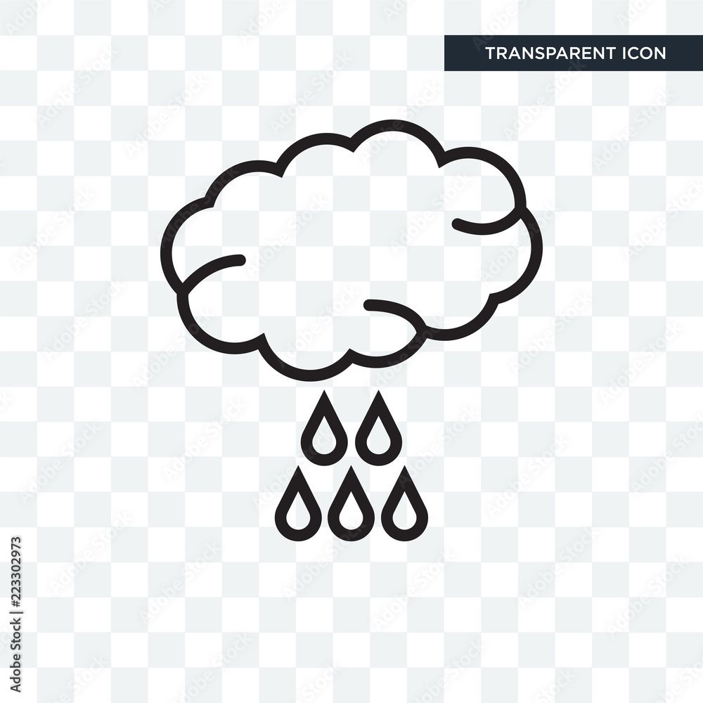 Rain vector icon isolated on transparent background, Rain logo design ...