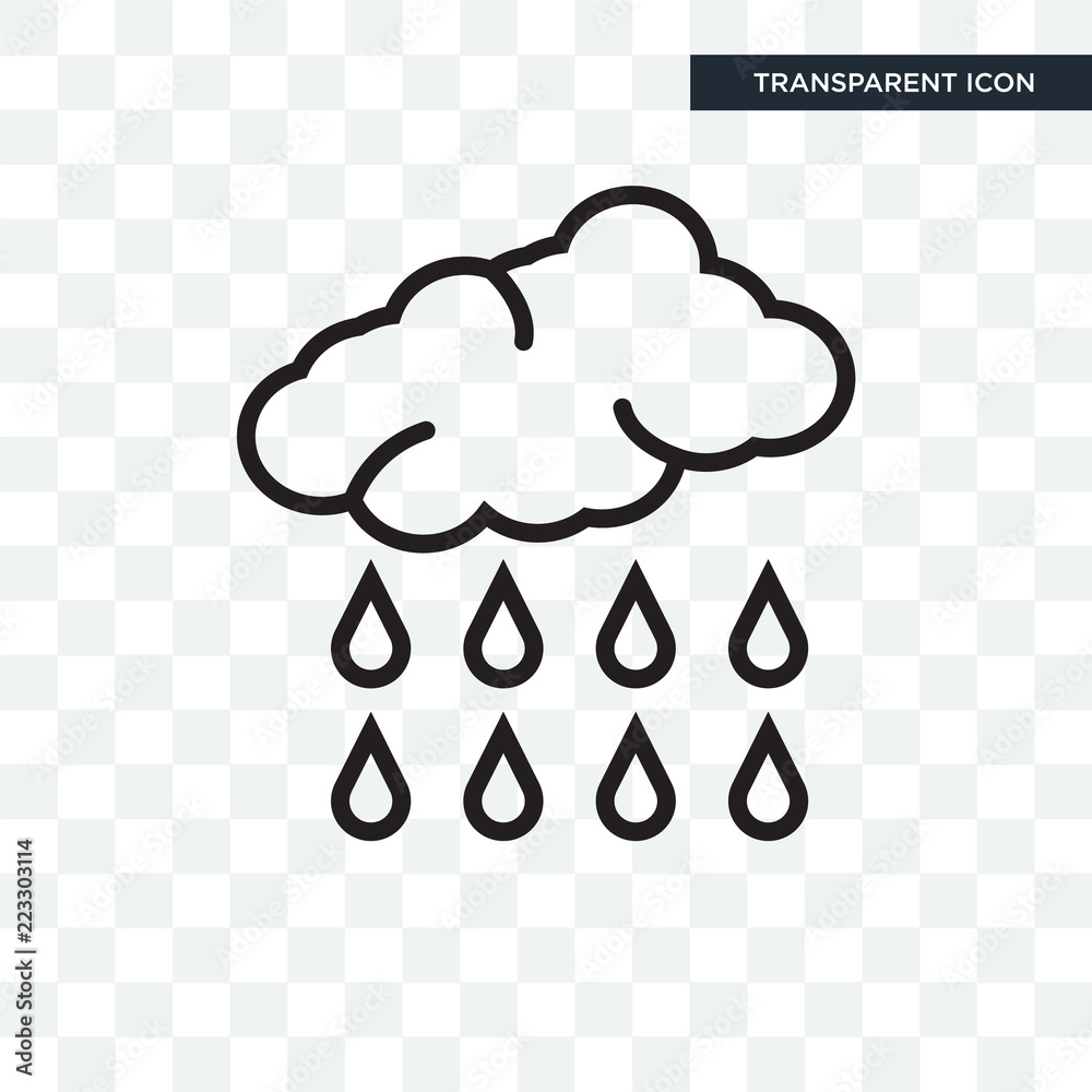 Rain vector icon isolated on transparent background, Rain logo design ...