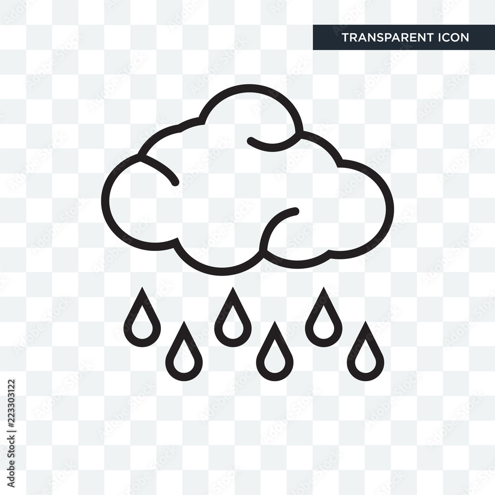 Rain vector icon isolated on transparent background, Rain logo design ...