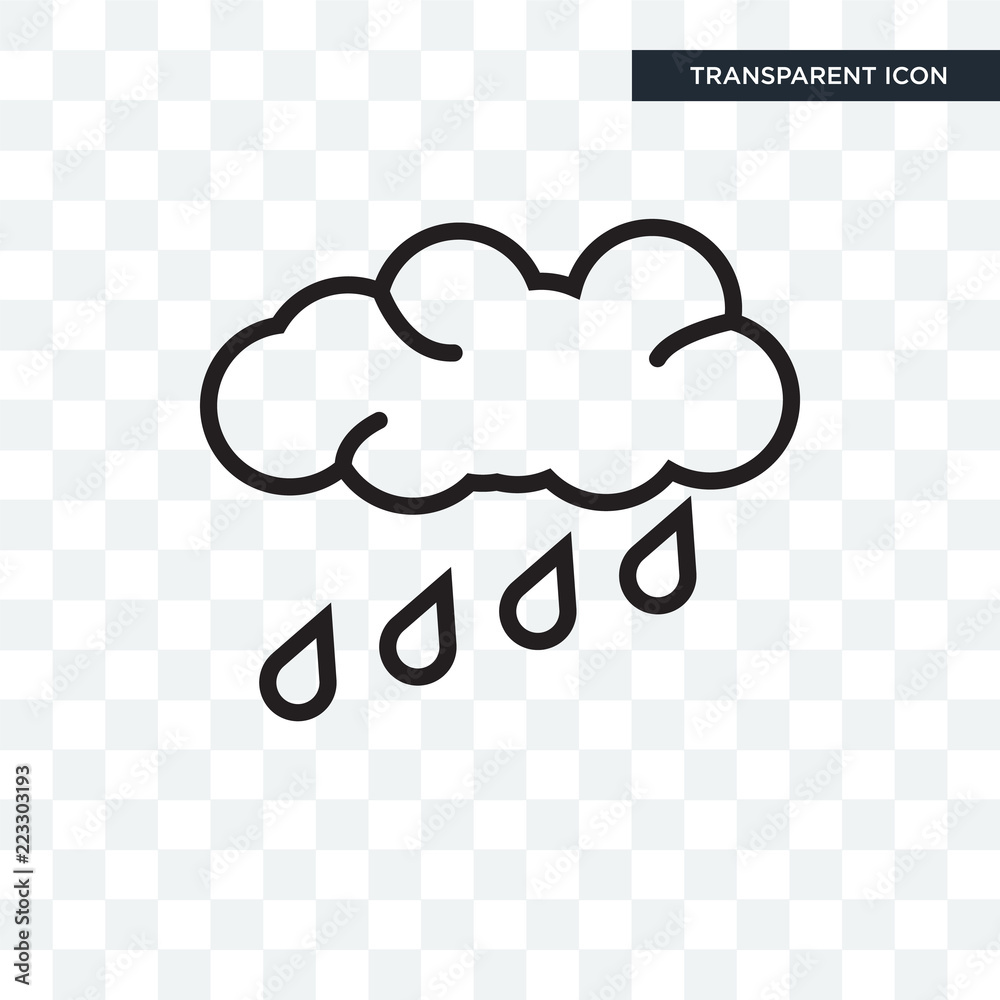 Rain vector icon isolated on transparent background, Rain logo design ...