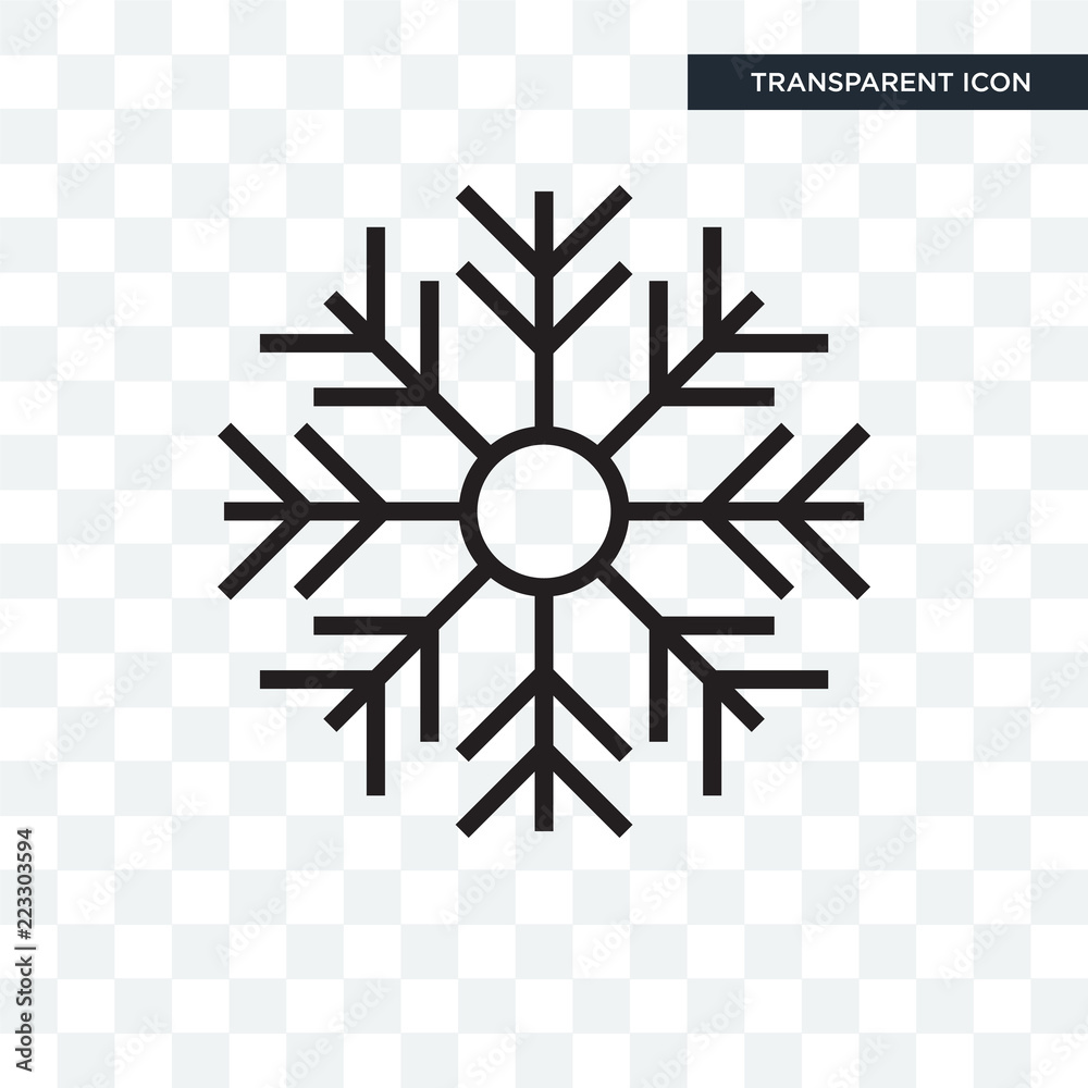 Snowflake vector icon isolated on transparent background, Snowflake ...