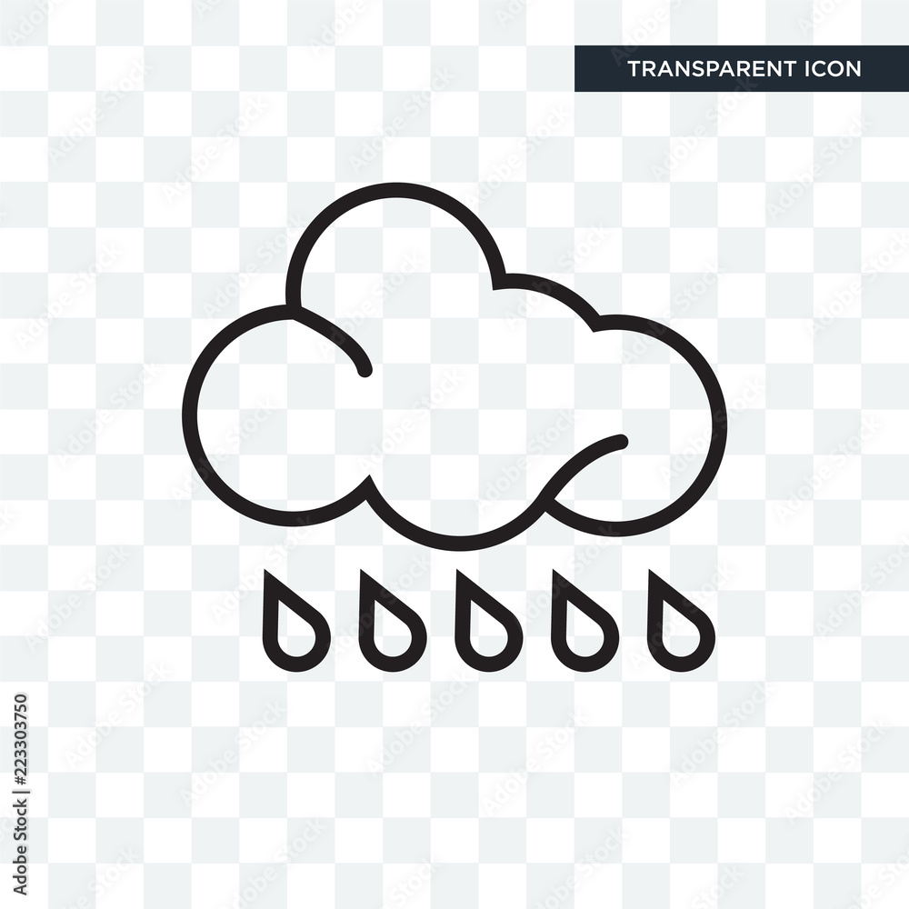 Rain vector icon isolated on transparent background, Rain logo design ...