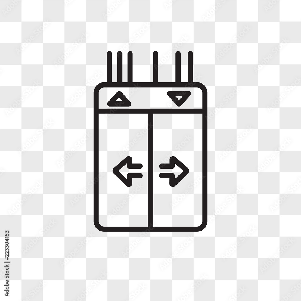 Elevator vector icon isolated on transparent background, Elevator logo ...