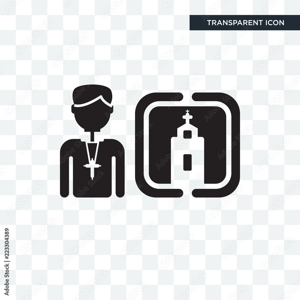 Priest vector icon isolated on transparent background, Priest logo ...