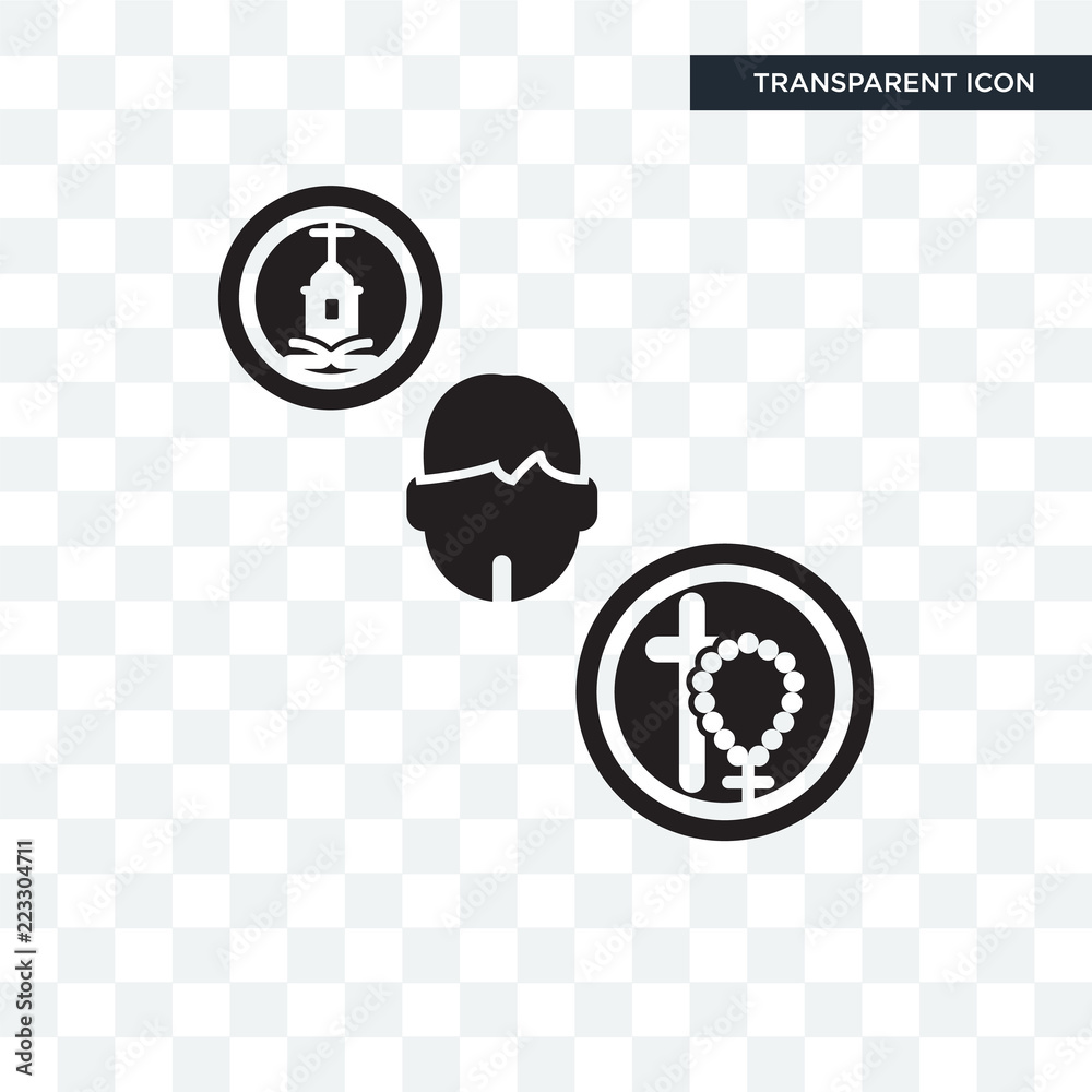 Priest vector icon isolated on transparent background, Priest logo ...
