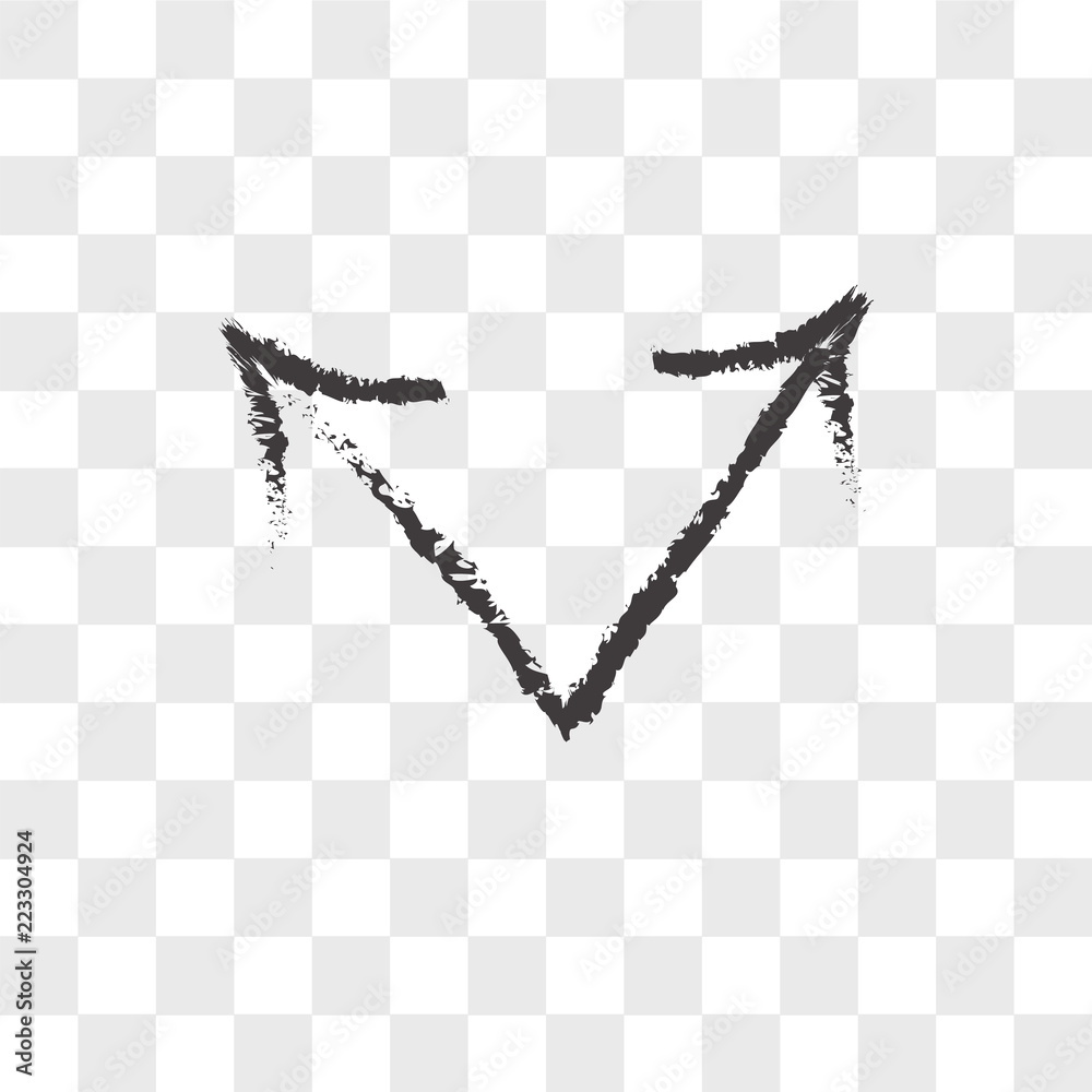 Sketched arrow vector icon isolated on transparent background, Sketched ...