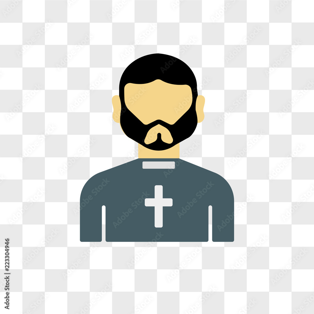 Priest vector icon isolated on transparent background, Priest logo ...