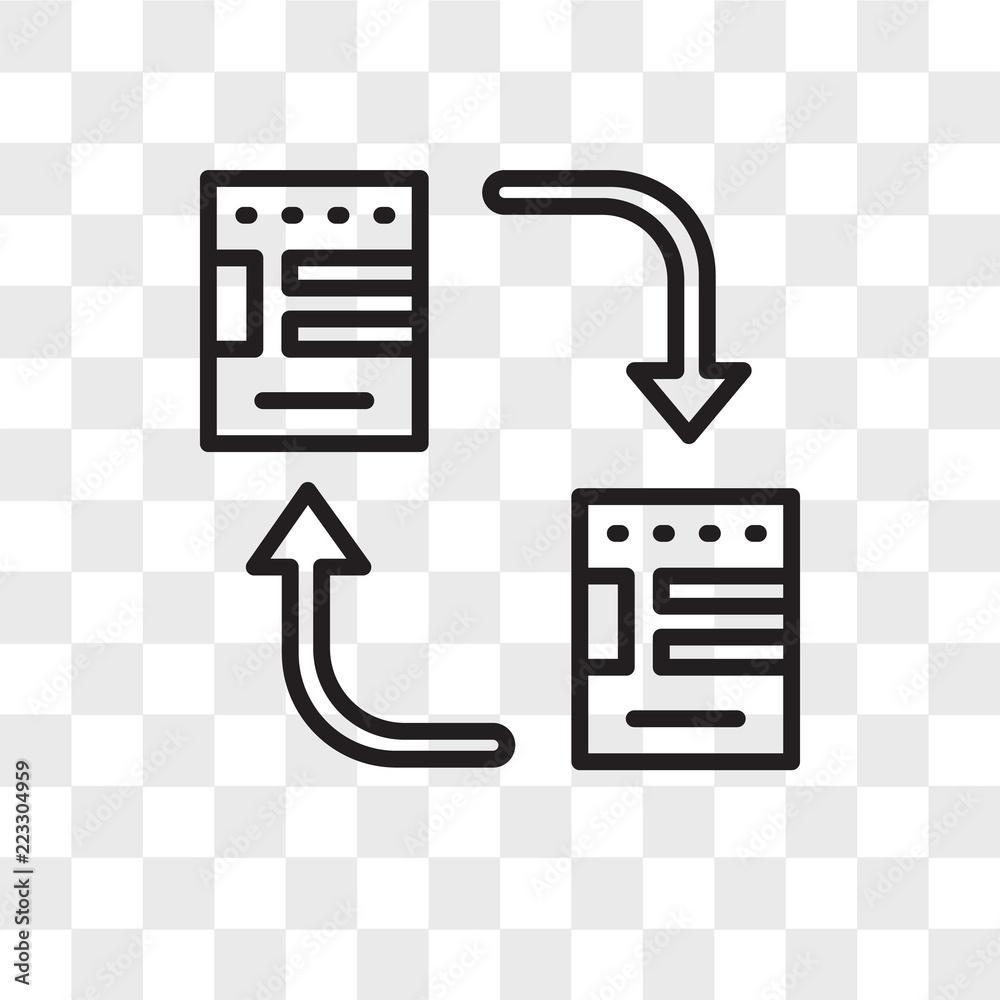 Synchronisation vector icon isolated on transparent background ...