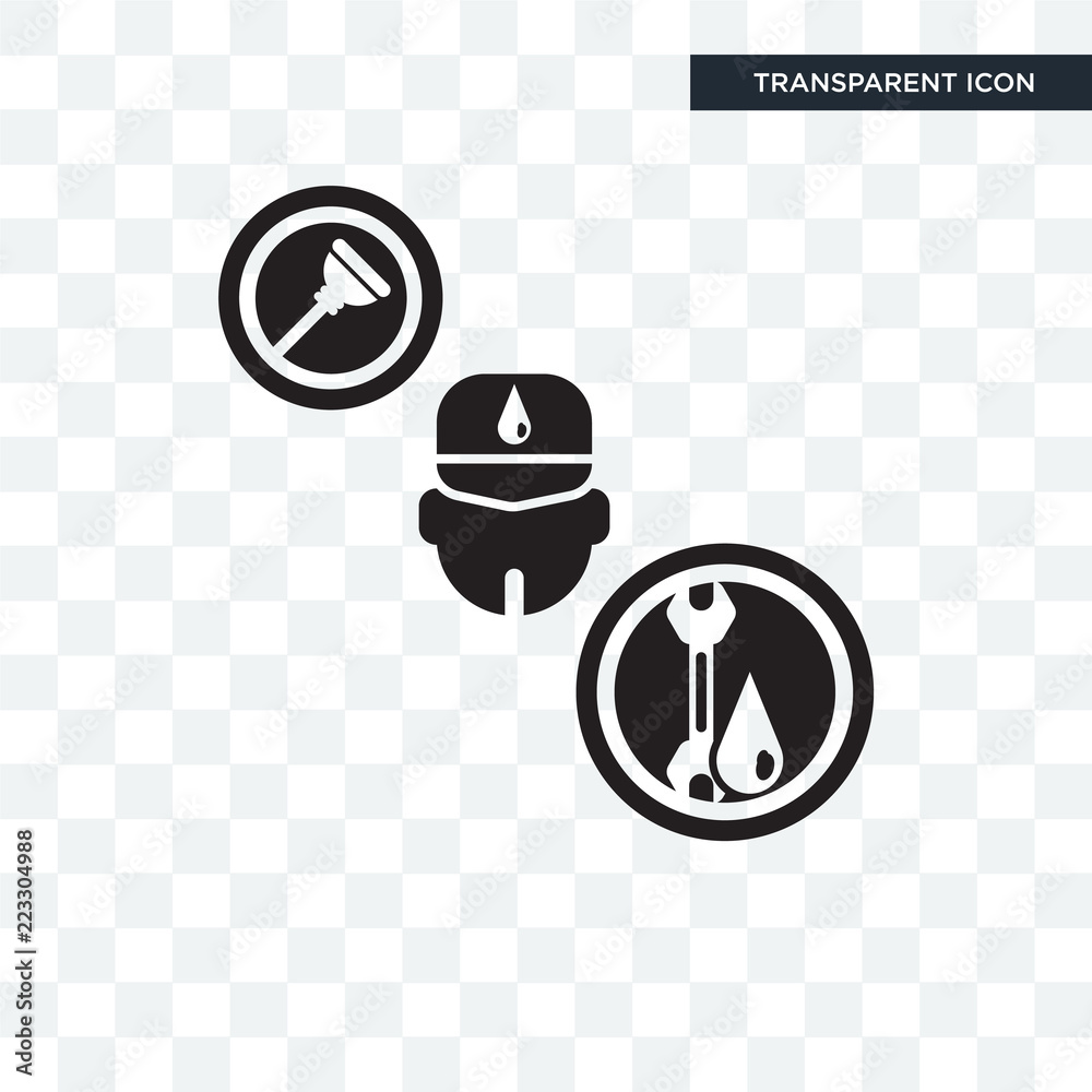 Plumber vector icon isolated on transparent background, Plumber logo ...