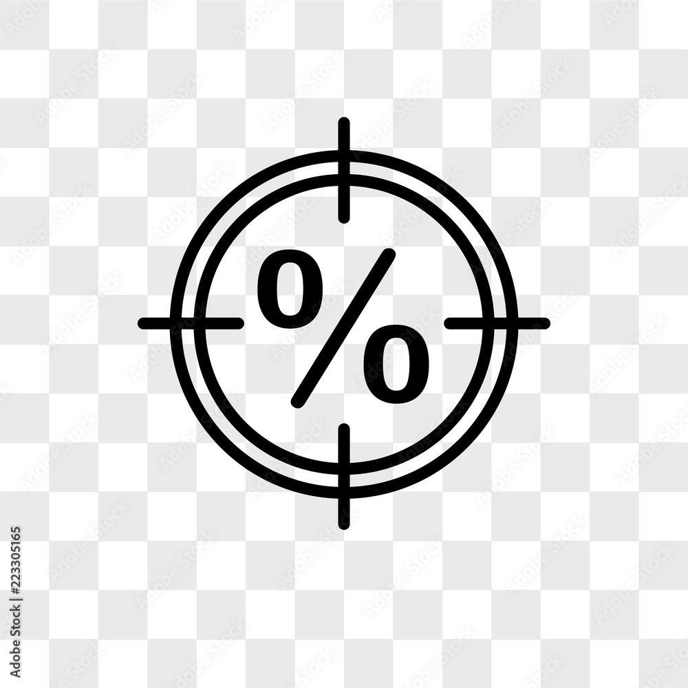 Percent vector icon isolated on transparent background, Percent logo ...