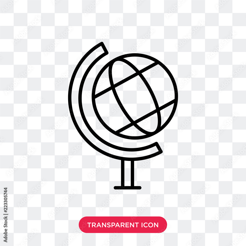 Earth globe vector icon isolated on transparent background, Earth globe ...