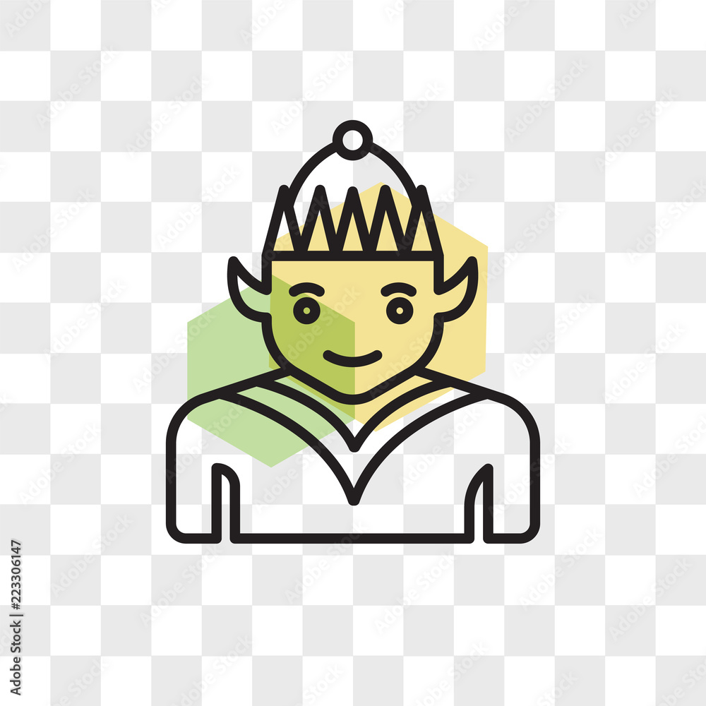 Elf vector icon isolated on transparent background, Elf logo design ...
