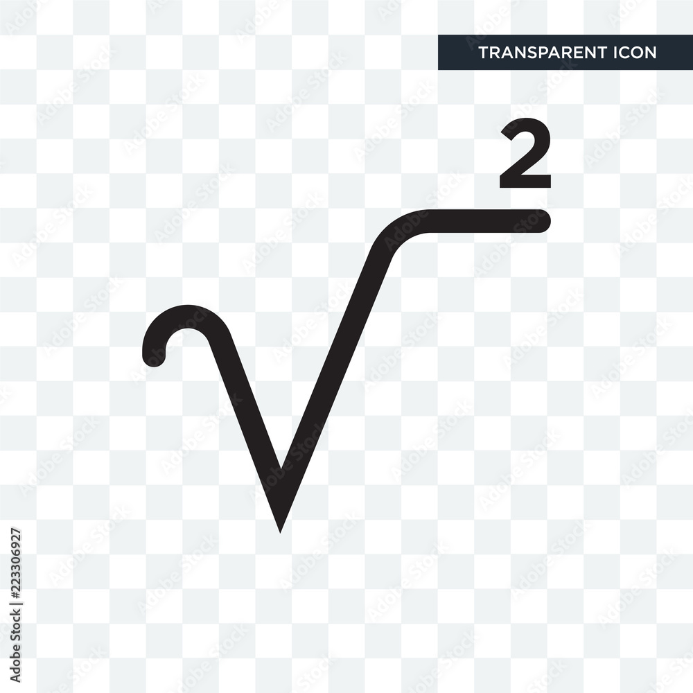 Square root vector icon isolated on transparent background, Square root ...