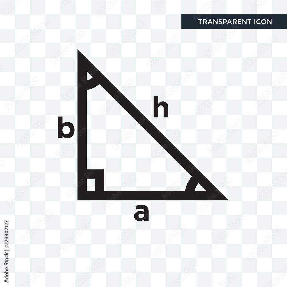 Trigonometry vector icon isolated on transparent background ...