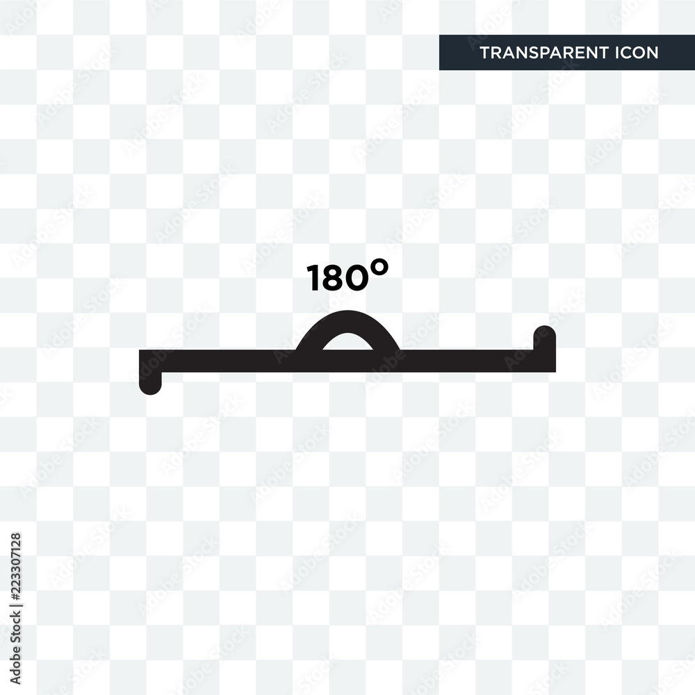 180 degrees angle vector icon isolated on transparent background, 180 ...